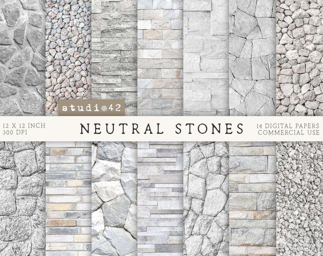 Stones Background Digital Papers, Neutral Stones Texture Paper, Stones ...