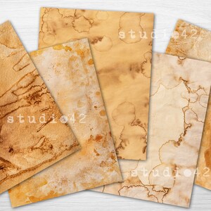Coffee Stained Digital Paper, Tea Coffee Dyed Digital Background ...