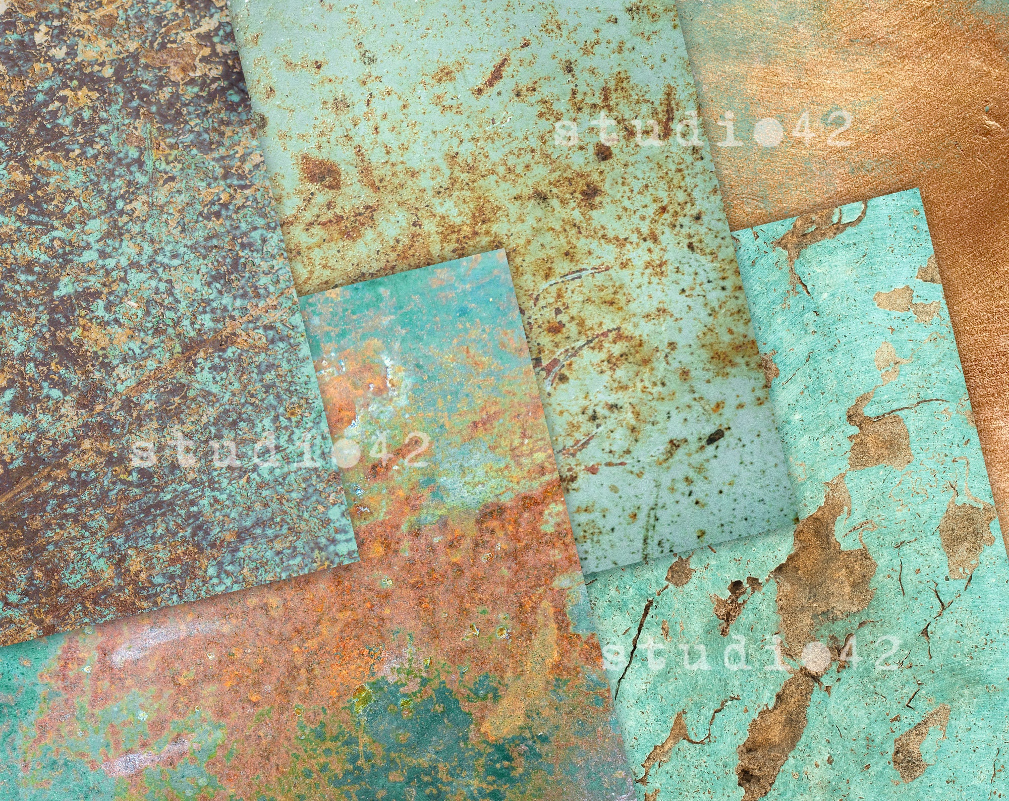 Copper Patina Digital Papers Antique Copper Textures Rust - Etsy