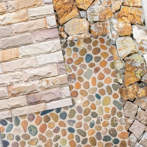 Stones Background Digital Papers, Stone Wall Texture Paper, Stones ...