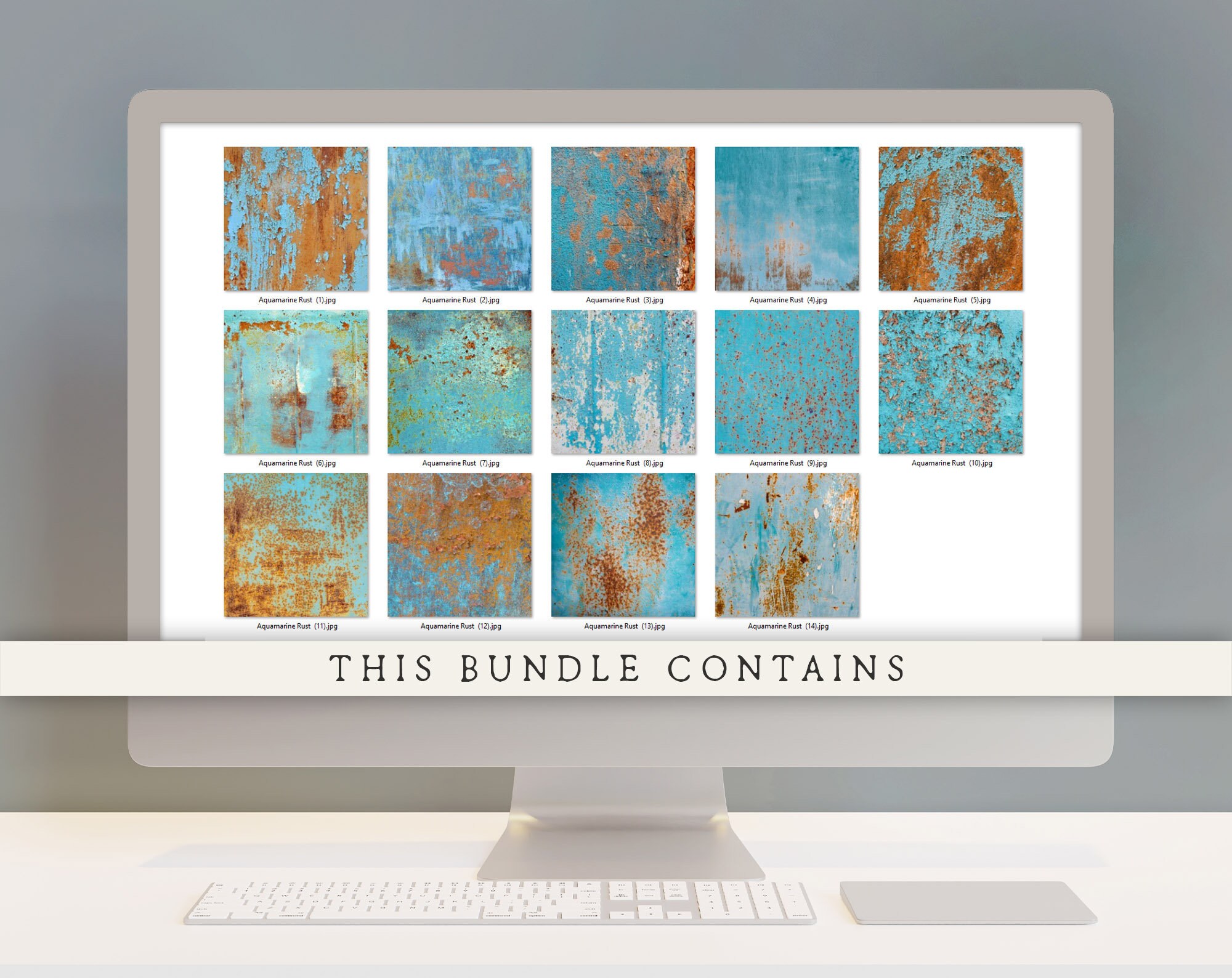 Aquamarine Rust Digital Paper, Rust Digital Background, Rust Printable ...