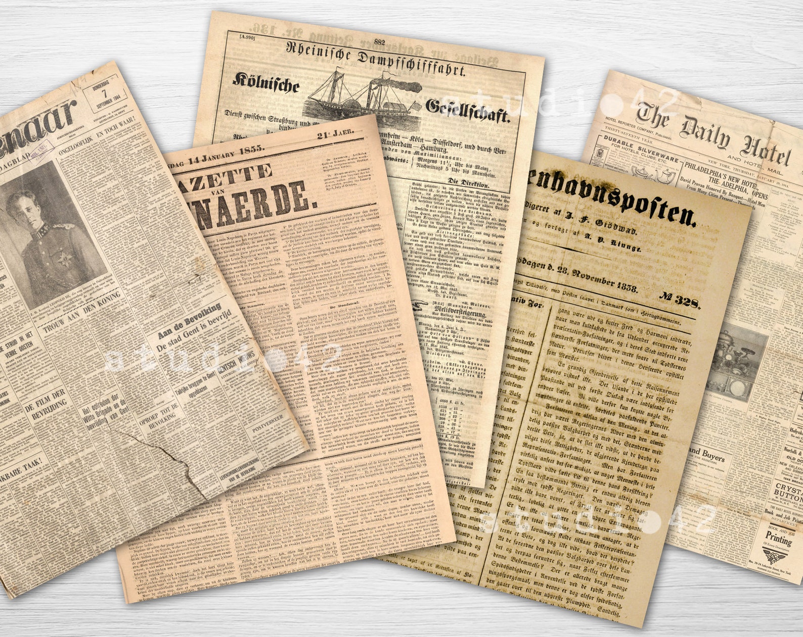 Old Newspapers Digital Paper, Old Newspapers Printable Paper, Printable ...
