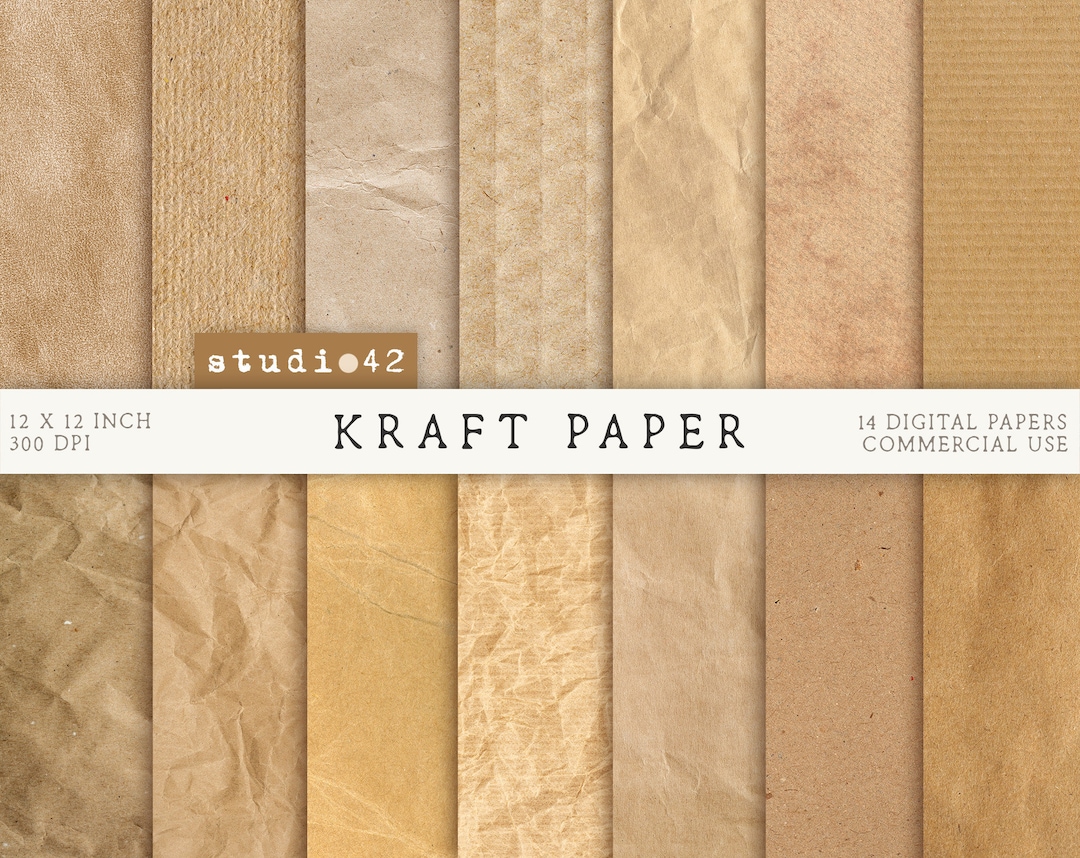 Kraft Digital Paper, Natural Kraft Printable Paper, Printable Decoupage ...