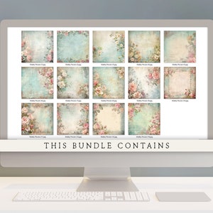 Shabby Chic Floral Digital Papers, Shabby Chic Flowers Paper Pack ...