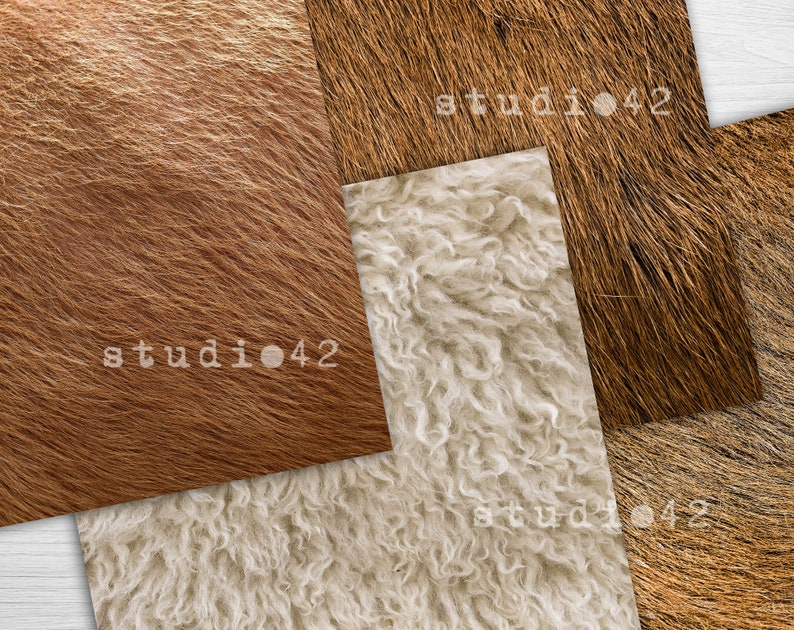 Animal Fur Textures Digital Paper, Real Animal Fur Texture Paper, Fur ...