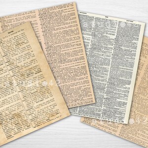Old Dictionary Pages Digital Paper, Old Dictionary Printable Paper ...