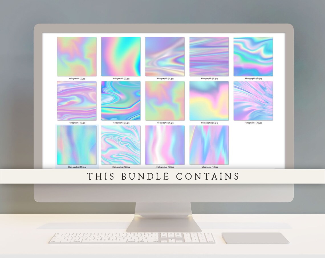 Holographic Digital Paper, Iridescent Texture, Rainbow Paper, Pastel ...