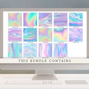 Holographic Digital Paper, Iridescent Texture, Rainbow Paper, Pastel ...
