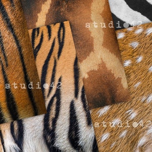 Animal Skin Textures Digital Paper, Real Animal Fur Texture Paper, Fur ...