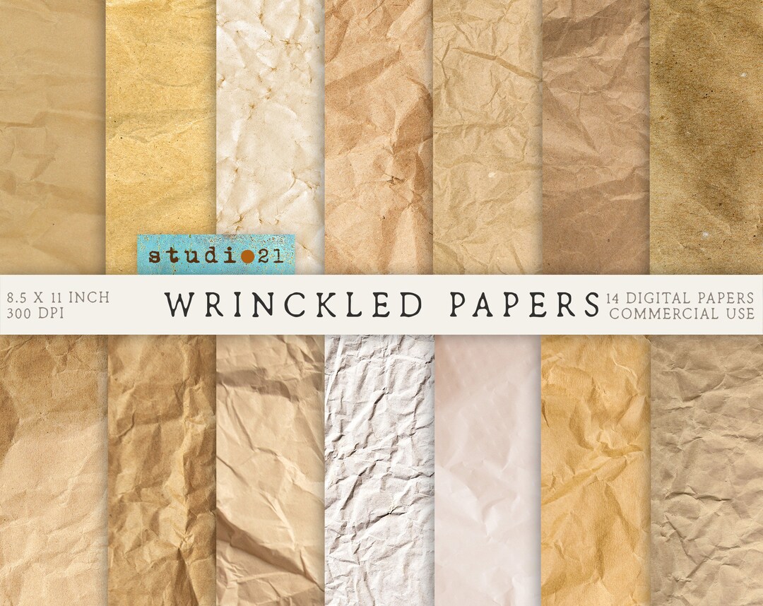 Wrinkled Digital Paper, Wrinkled Digital Background, Folded Textures ...