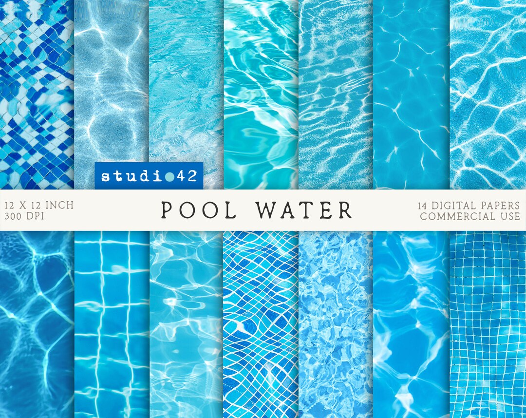 Pool Water Digital Printable Paper, Pool Water Digital Background ...