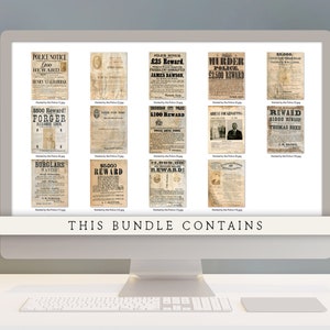 Printable Wanted / Reward Posters, Original Most Wanted Criminal, Crime ...