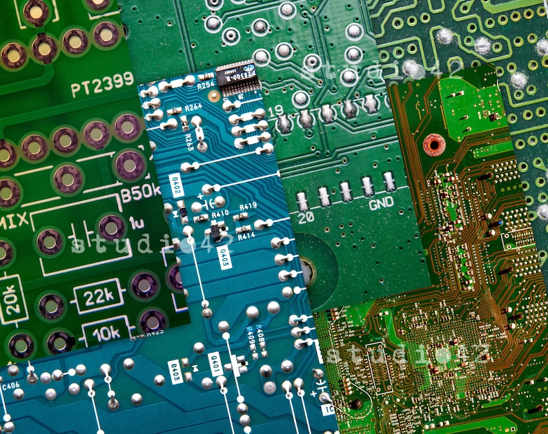 Computer Parts Digital Papers, Computer Motherboard Patterns, Circuit ...