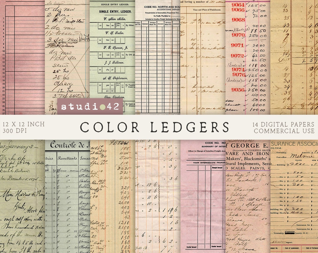 Printable Ledger Paper, Ledger Book, Digital Ledger Paper, Digital ...