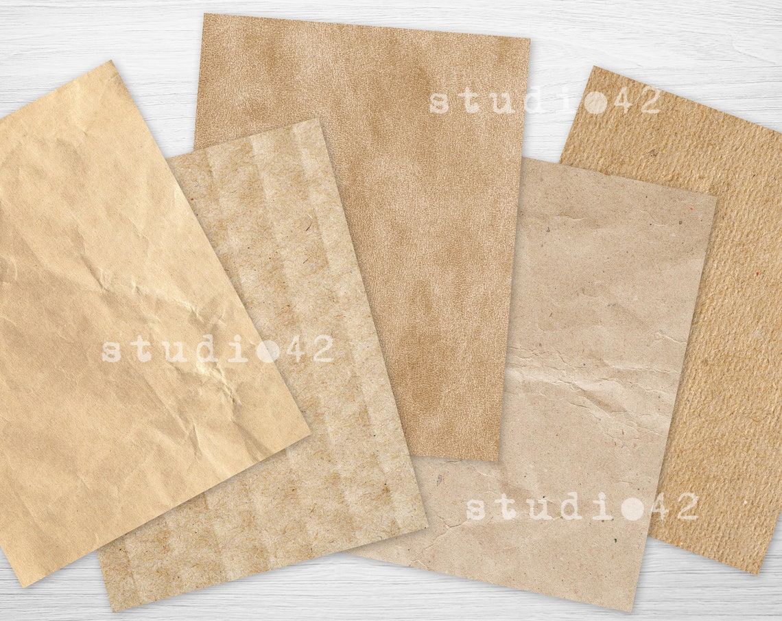 Kraft Digital Paper, Natural Kraft Printable Paper, Printable Decoupage ...