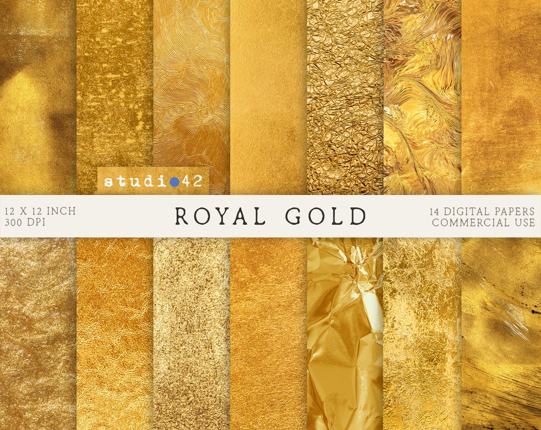Royal Gold Digital Paper, Gold Digital Background, Gold Foil Textures ...
