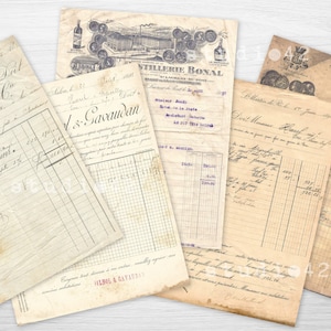 Old French Ledgers, Printable Ledger Paper, Ledger Sheets, Digital ...
