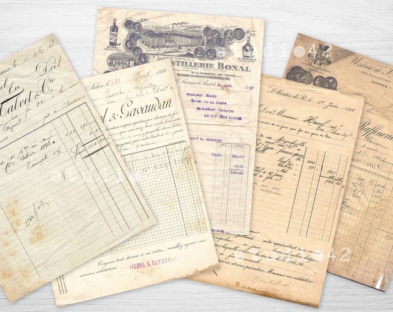 Old French Ledgers, Printable Ledger Paper, Ledger Sheets, Digital ...