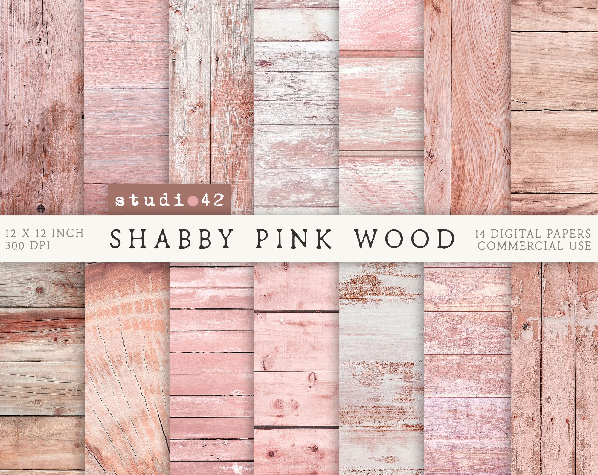Shabby Pink Wood Background Digital Papers Shabby Wooden - Etsy
