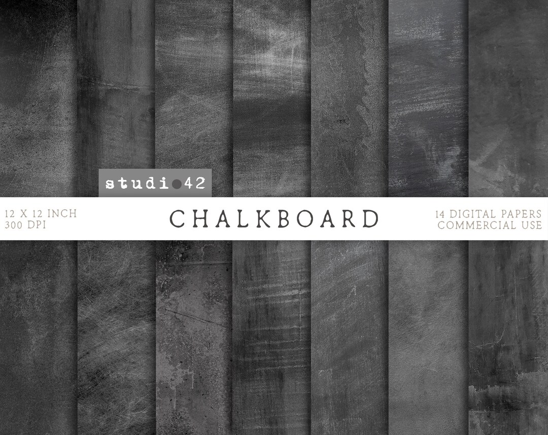 Chalkboard Digital Paper, Chalkboard Textures, Printable Decoupage ...