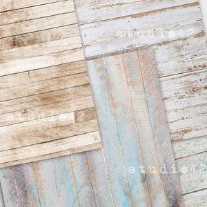 Shabby Wood Background Digital Papers, White Wooden Backgrounds, Rustic ...