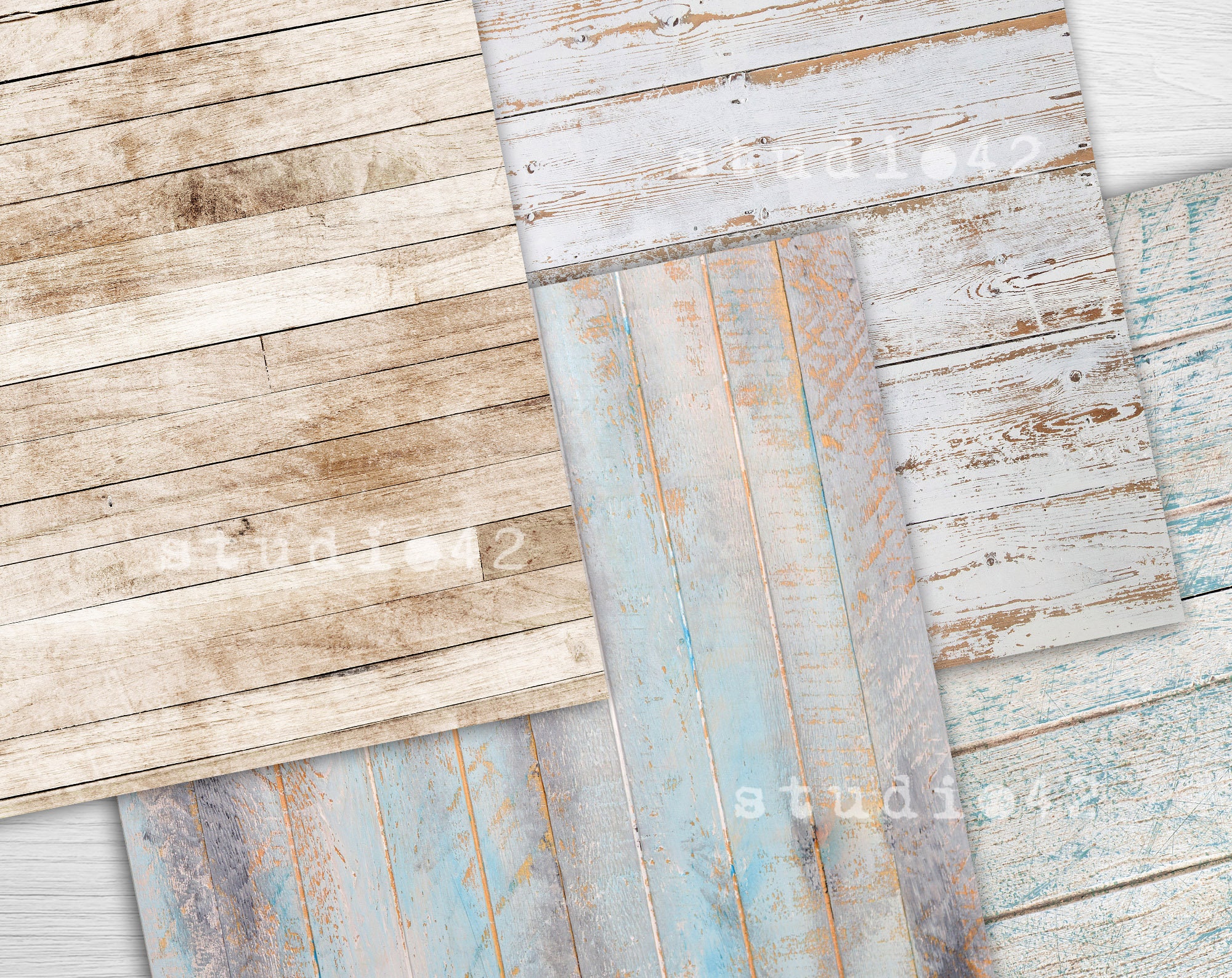 Shabby Wood Background Digital Papers, White Wooden Backgrounds, Rustic ...