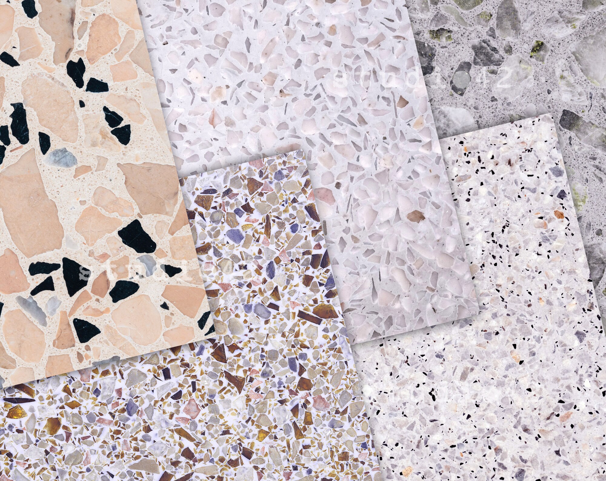 Terrazzo Background Digital Papers, Stone Wall Texture Paper, Stones ...