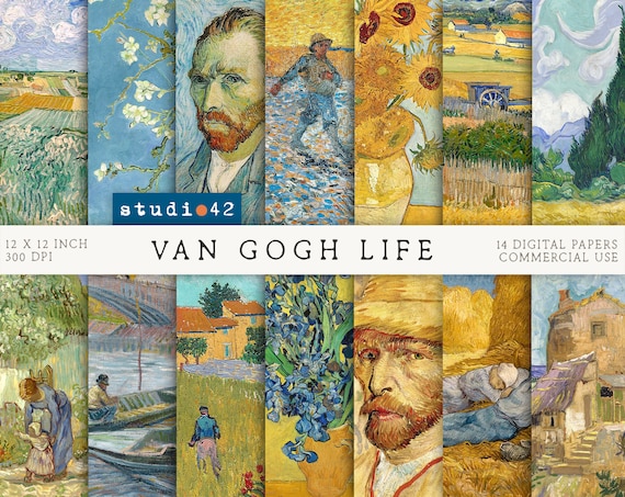 Vincent Van Gogh Paintings Digital Paper Impressionist - Etsy