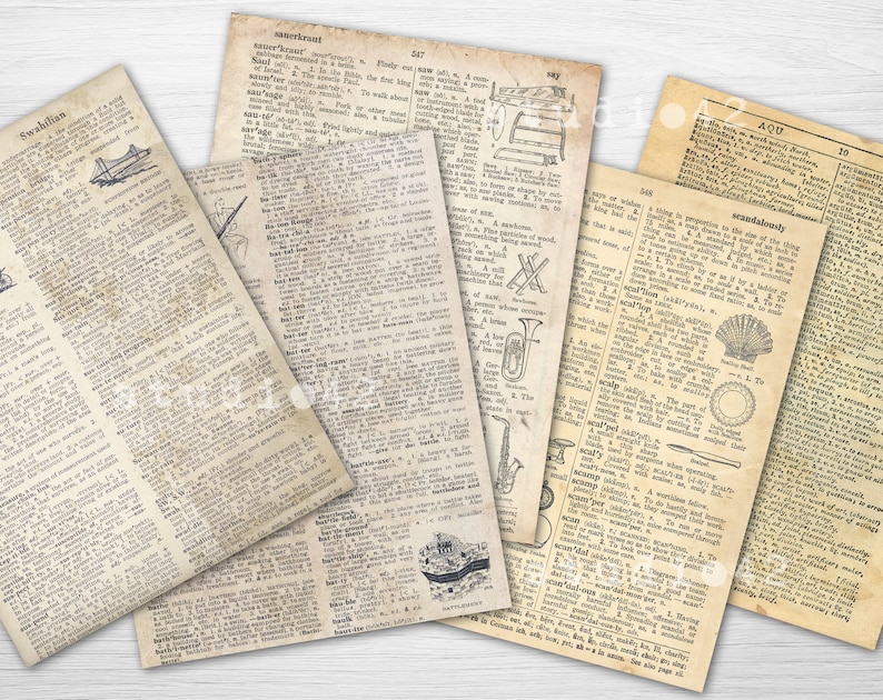 Old Dictionary Pages Digital Paper Old Dictionary Printable - Etsy