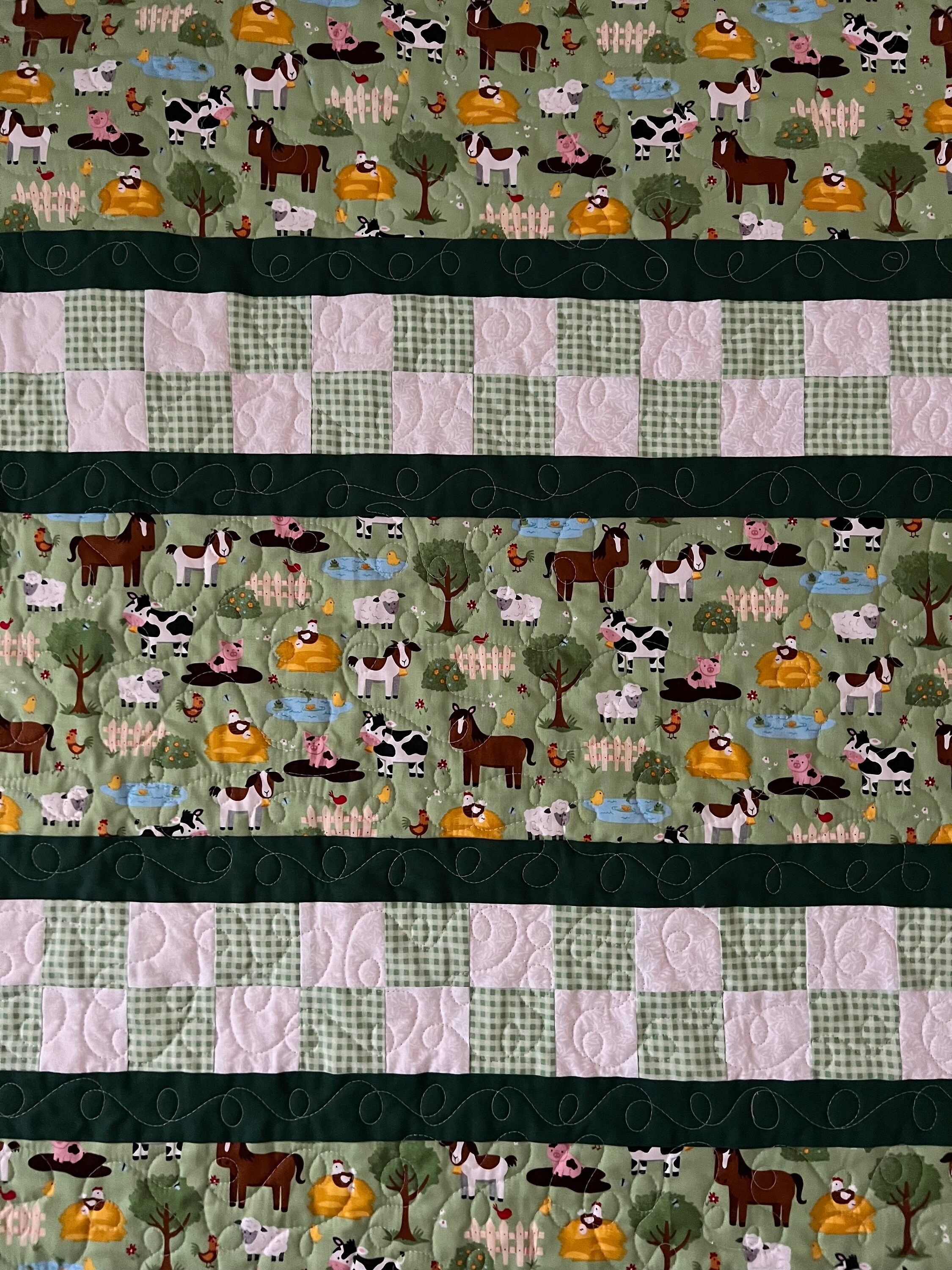 Handmade Farm Animal Baby Quilt, Old Macdonald Had A Farm, Handmade ...