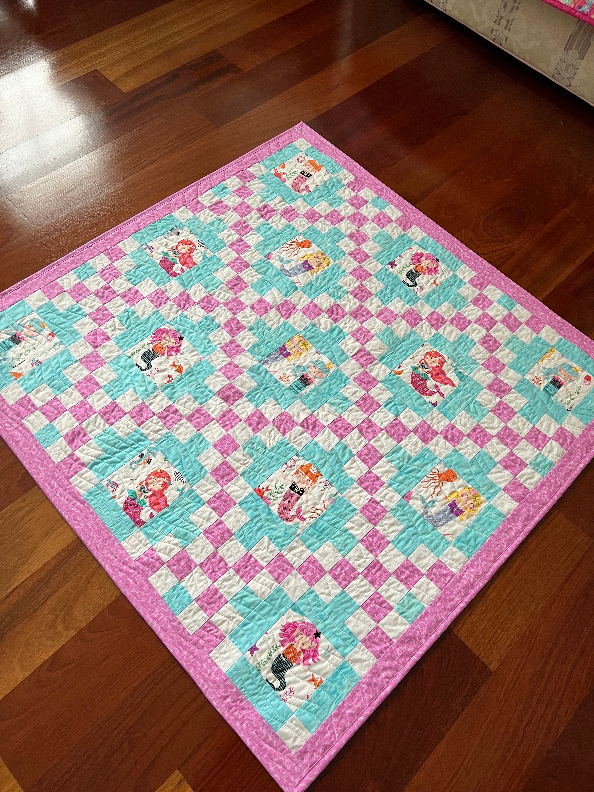 Baby Girl Quilt, Handmade Baby Quilt, Mermaid Quilt, Girl Quilt - Etsy