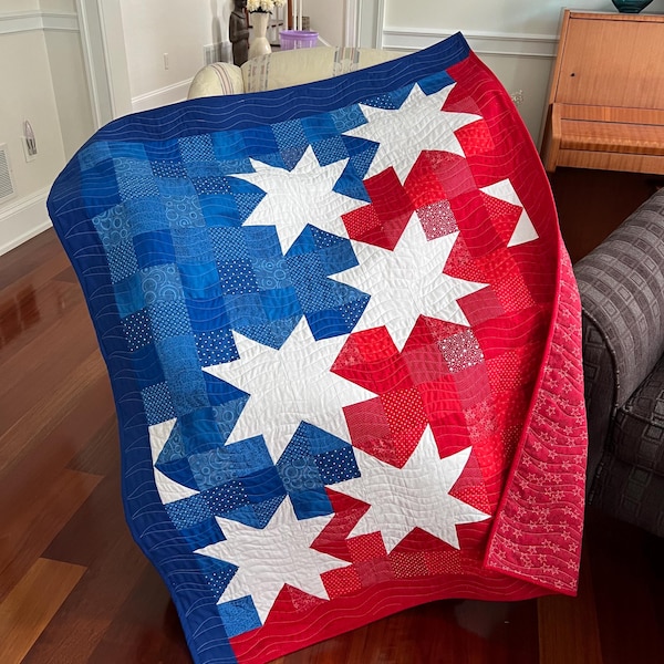 Blue Star Quilt - Etsy