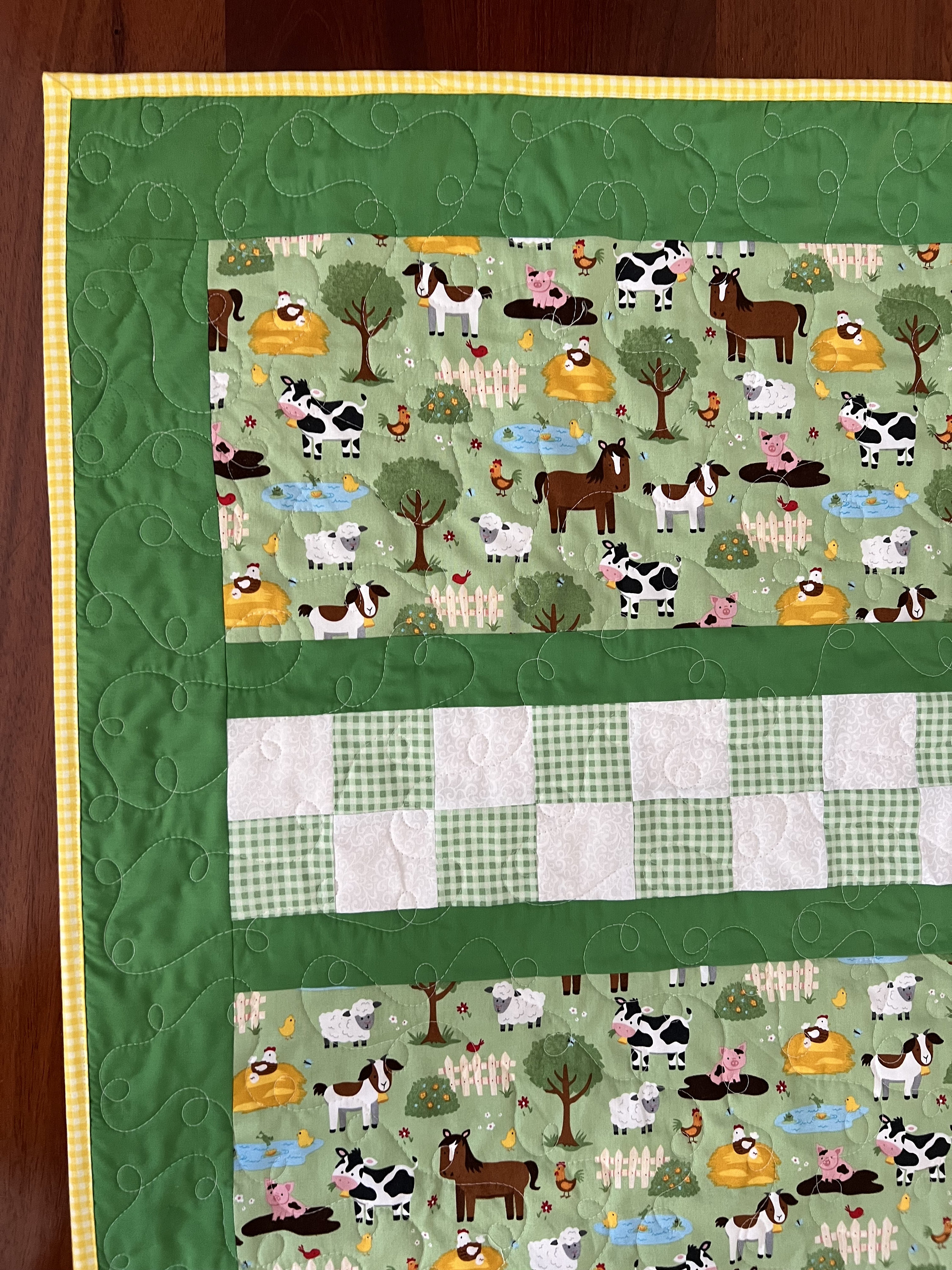 Handmade Farm Animal Baby Quilt, Old Macdonald Had A Farm, Handmade ...