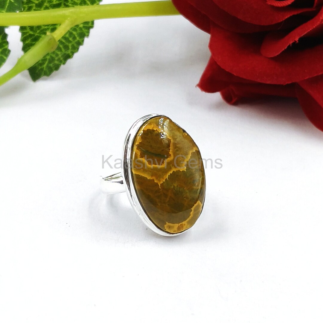 Unakite Gemstone Ring, 925 Silver Ring, Sterling Silver Ring,luxury ...