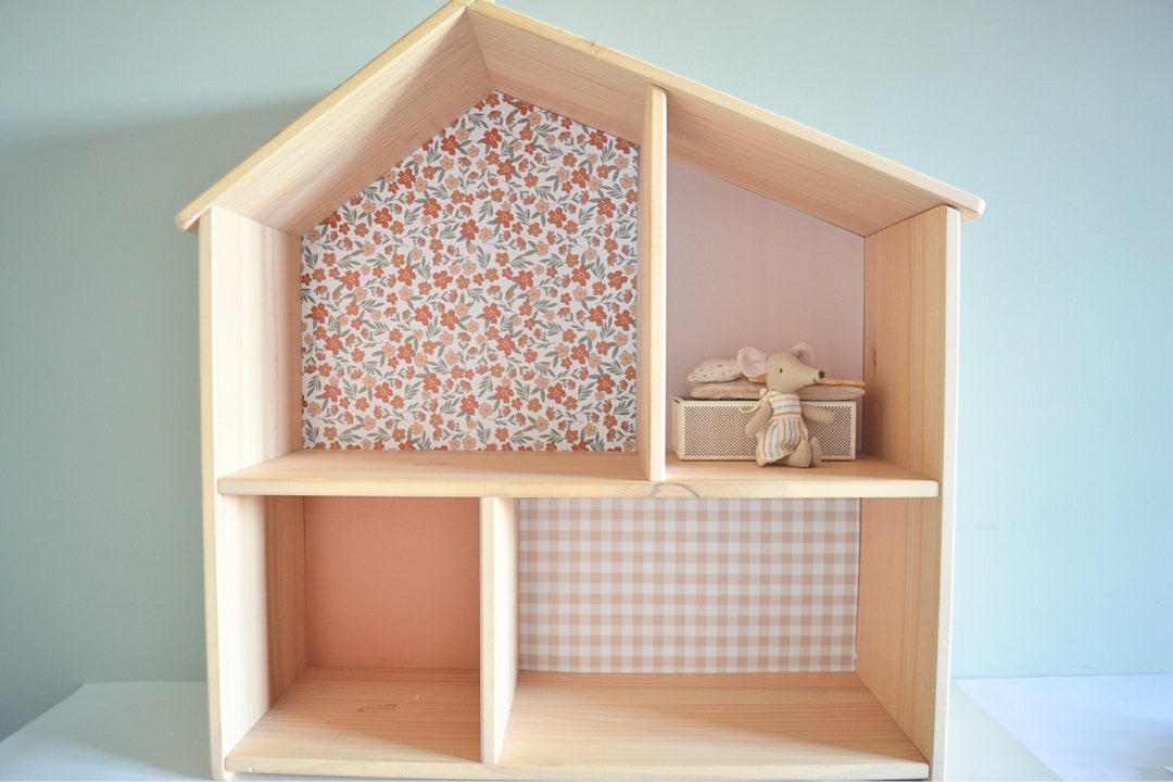 Wallpaper Set for IKEA FLISAT Dolls House Stickers Boho Floral Neutral ...