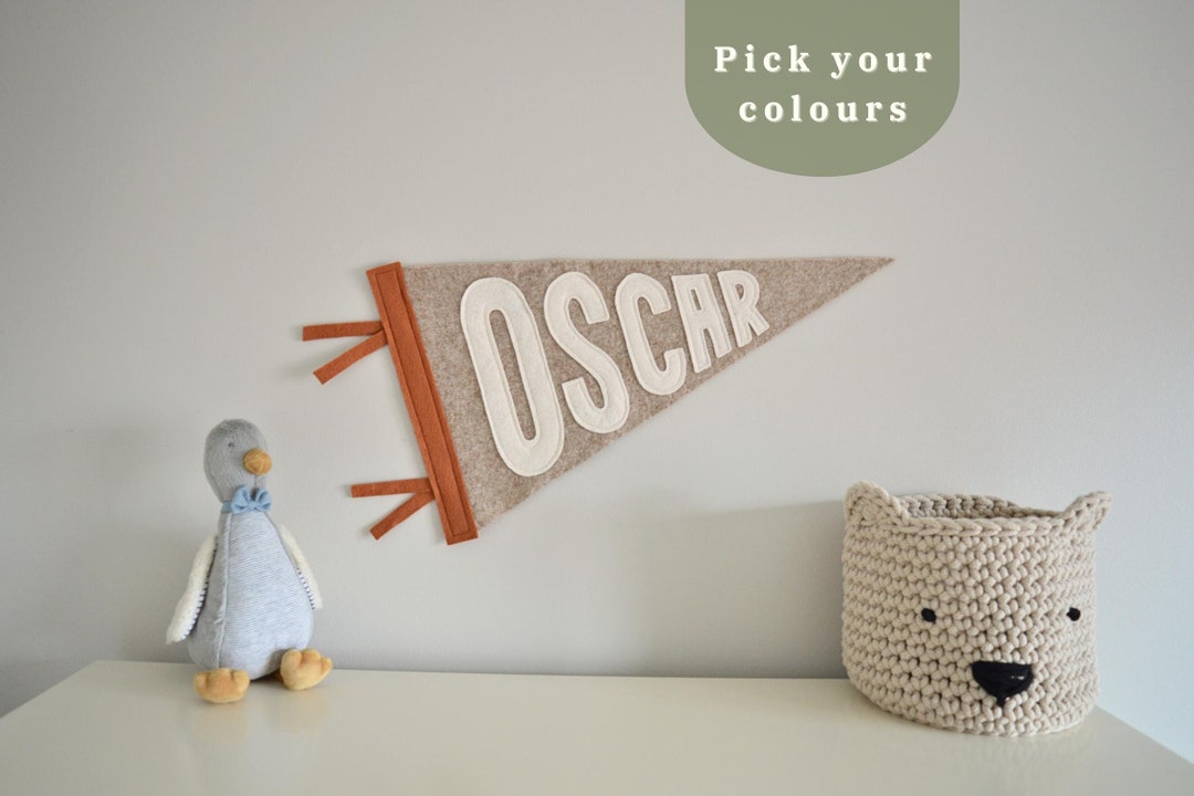Custom Felt Name Flag Pennant Personalised Name Flag Banner ...