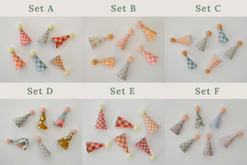 Party Hats for Animal Cake Toppers | Set of 6 | Mini Party Hats for ...