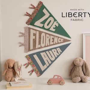 Personalised Liberty London Name Pennant | Custom Name Flag Name Banner ...