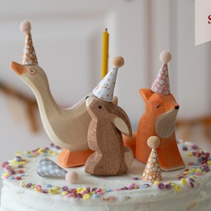 Party Hats for Animal Cake Toppers | Set of 6 | Mini Party Hats for ...