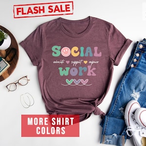 Boho Style Social Work T-shirt, Cute Advocate Shirt, School Social ...