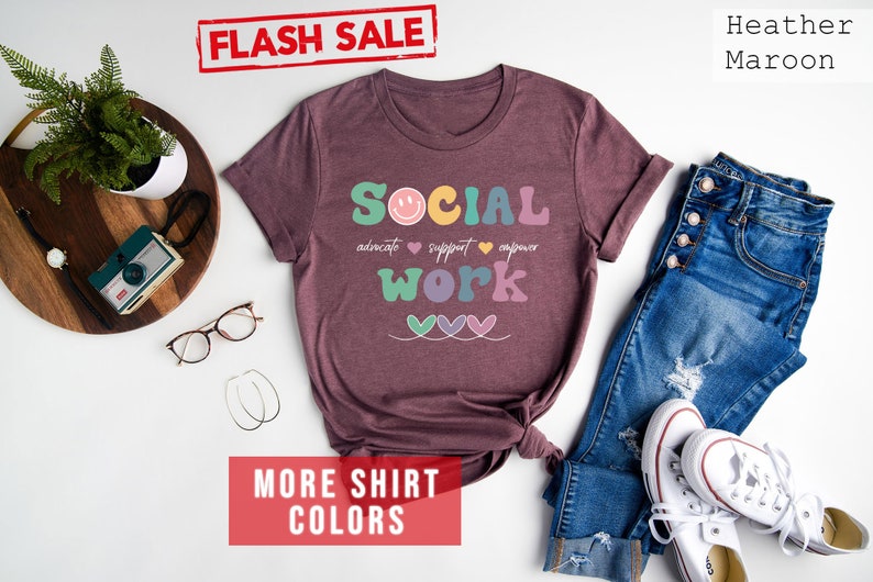 Boho Style Social Work T-shirt, Cute Advocate Shirt, School Social ...