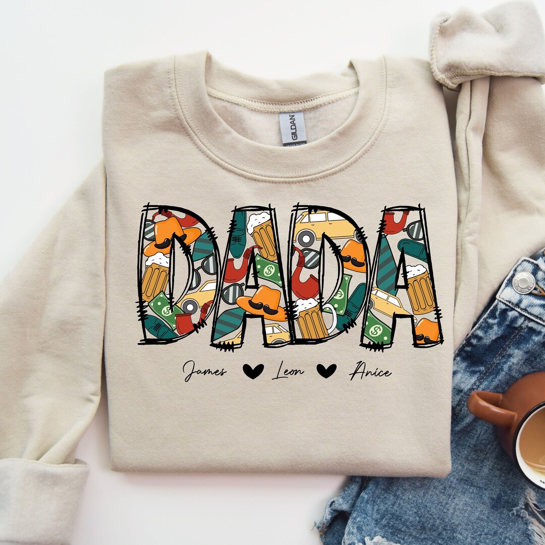 Custom Kids Names Dada Shirts,personalized Father's Day Gift,custom ...