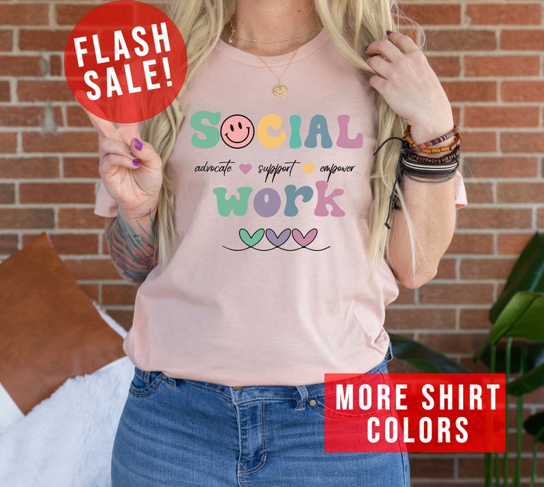 Boho Style Social Work T-shirt, Cute Advocate Shirt, School Social ...