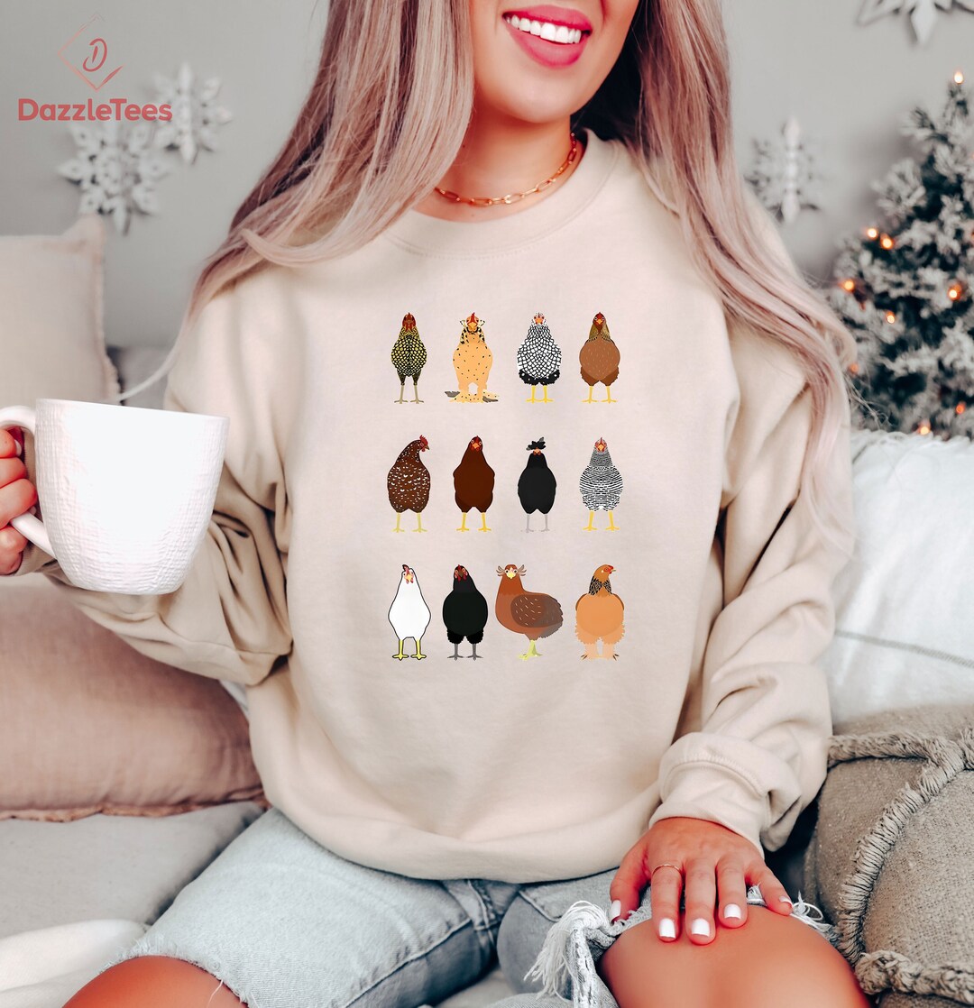 Chicken Sweatshirt Gift for Chicken Lover, Farm Life Shirt, Farm Animal ...