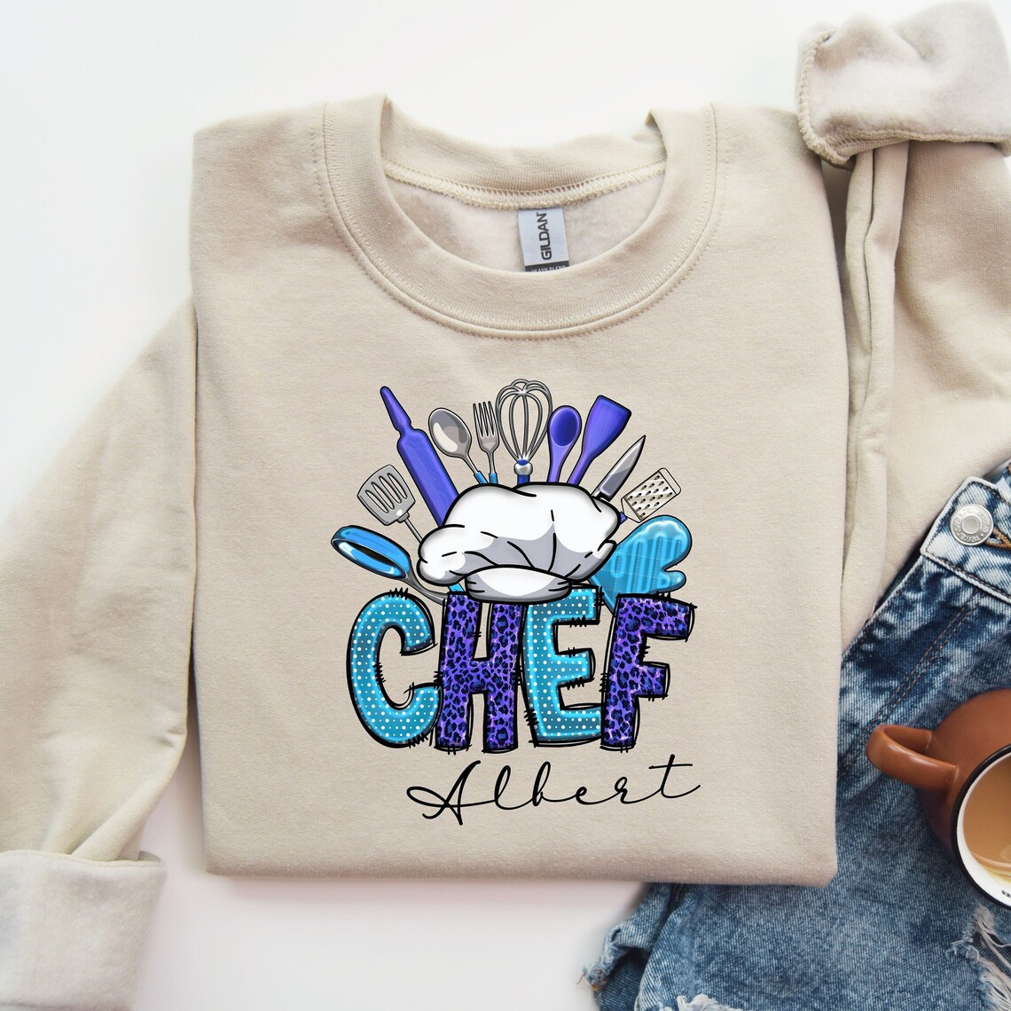 Chef Sweatshirt, Custom Chef Name Sweater, Yes Chef Shirts, Cooking ...