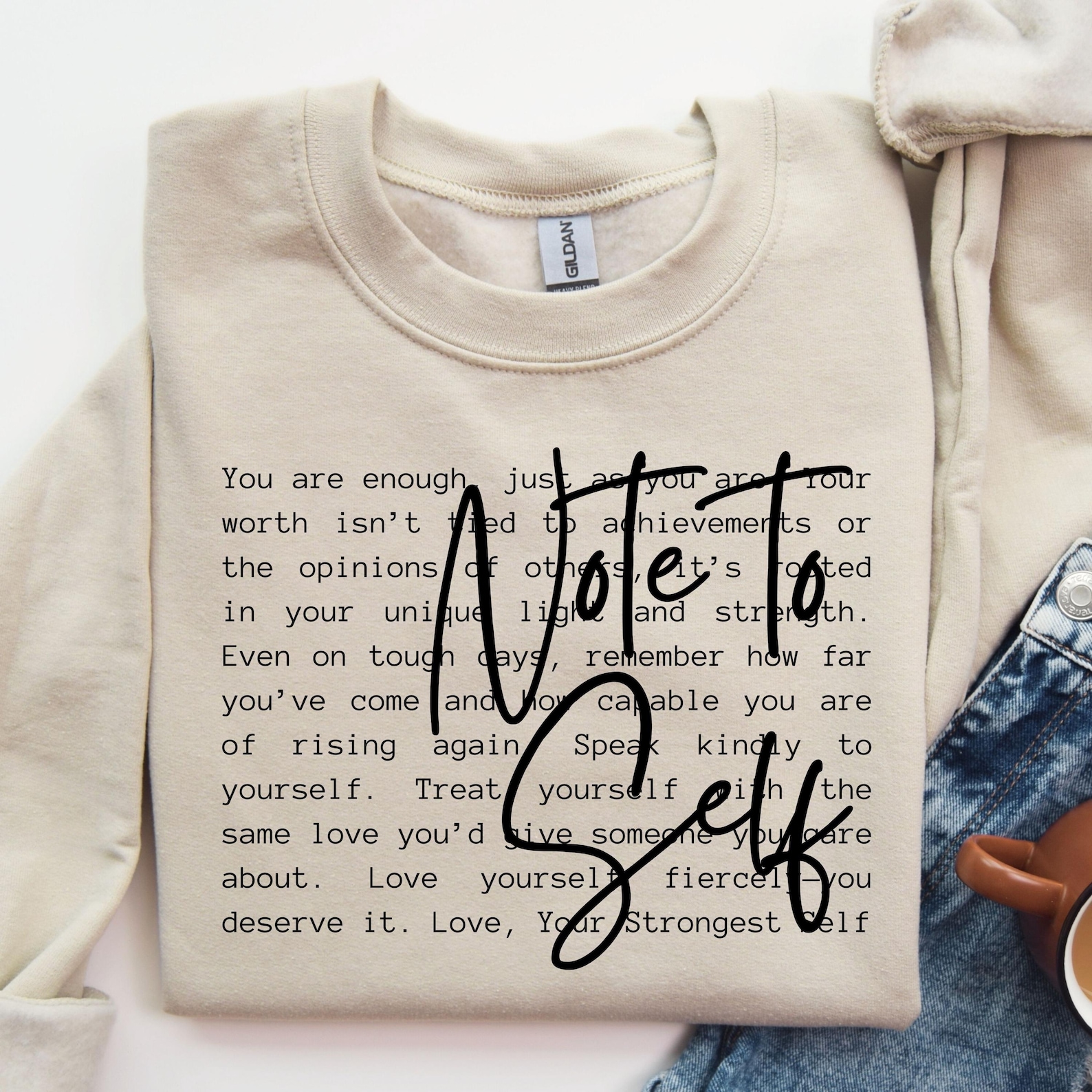 Note to Self Sweatshirt, Mental Health Shirt, Love Yourself Sweater ...