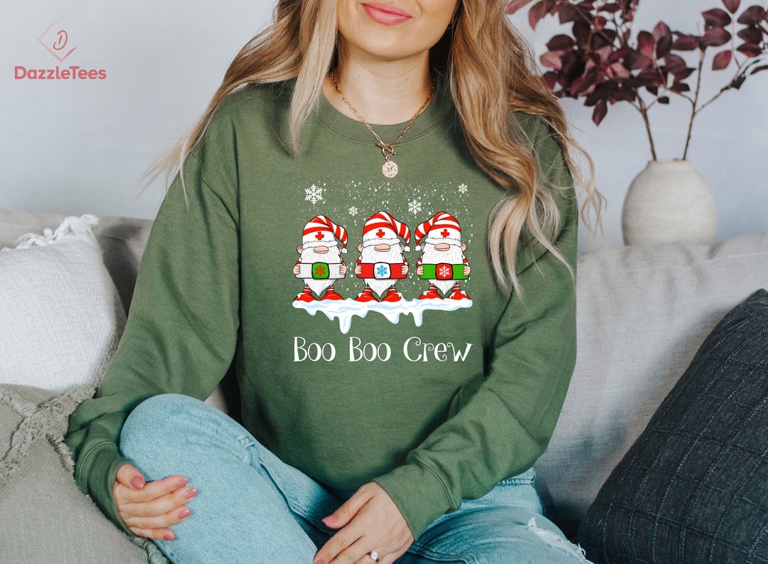 Funny Christmas Boo Boo Crew Sweatshirt, Cute Nursing Student Christmas ...