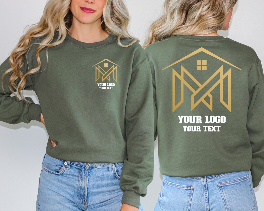 Custom Pocket & Backside Logo Sweatshirt, Your Company Logo Shirt ...