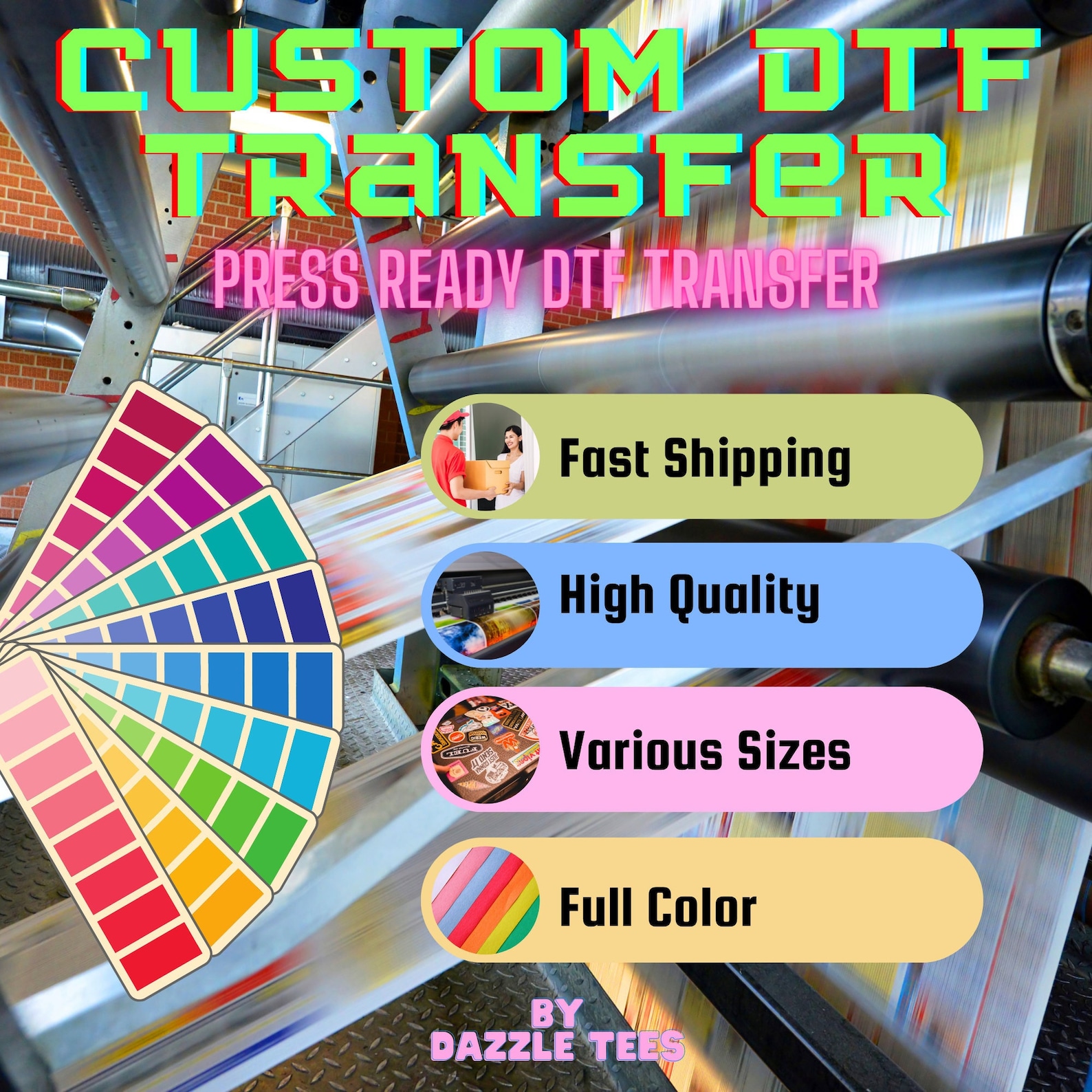 Custom DTF Transfers DTF Gang Sheet Full Color Heat - Etsy