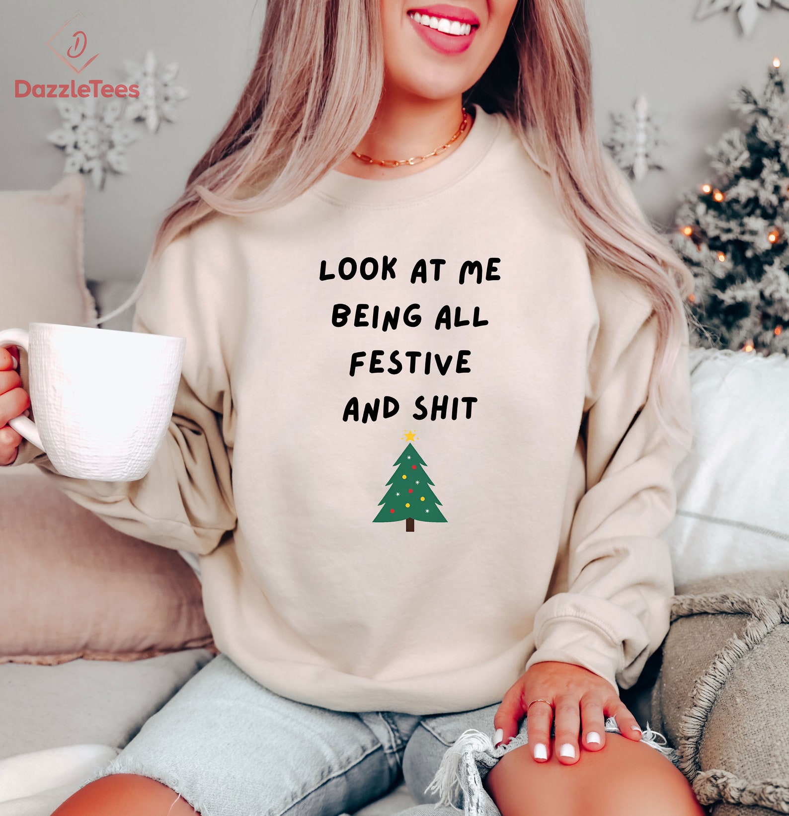 Look at Me Being All Festive and Shit Humorous Christmas Sweater, Xmas ...